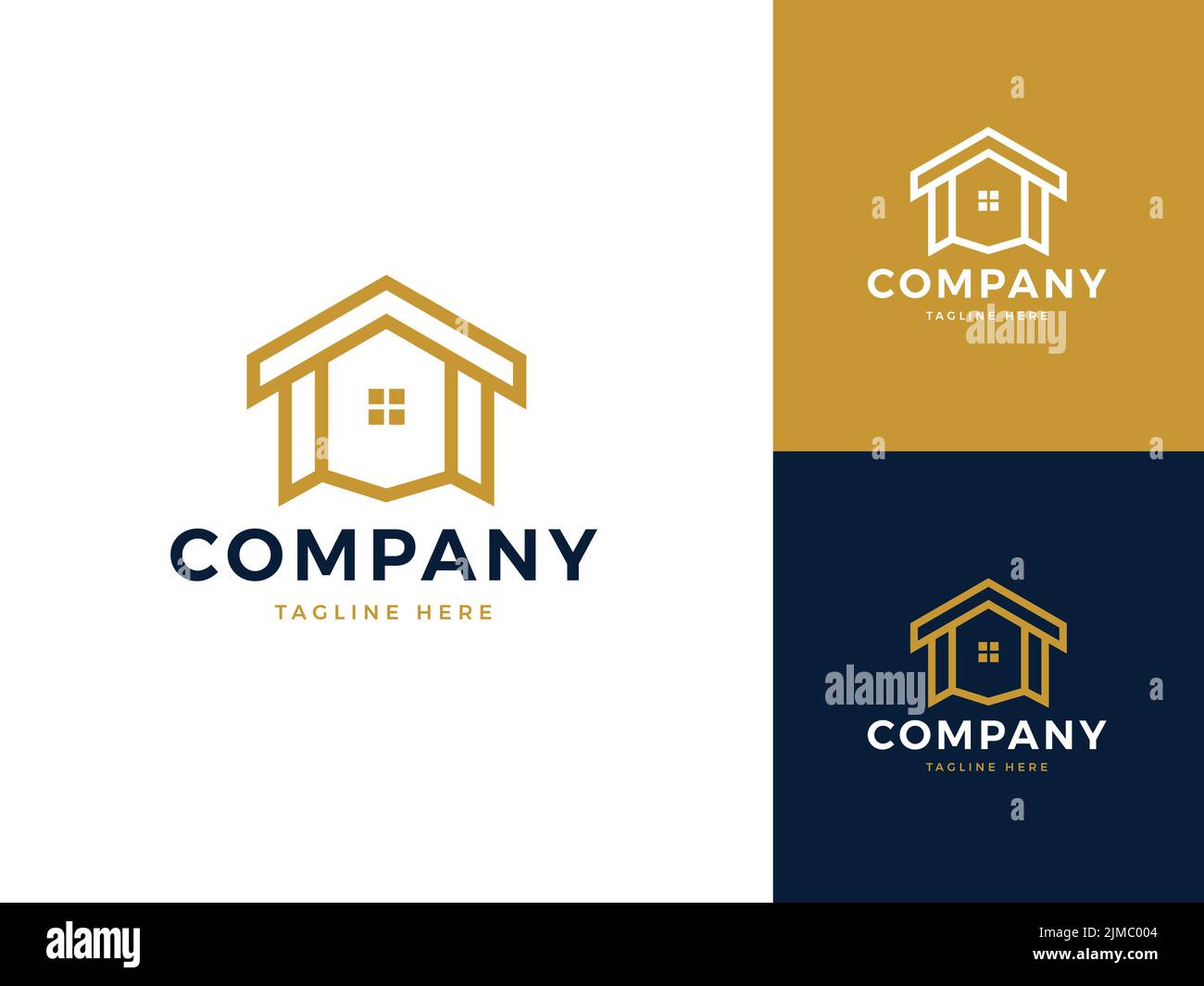 A simple house logo template in three colors, good for real estate ...