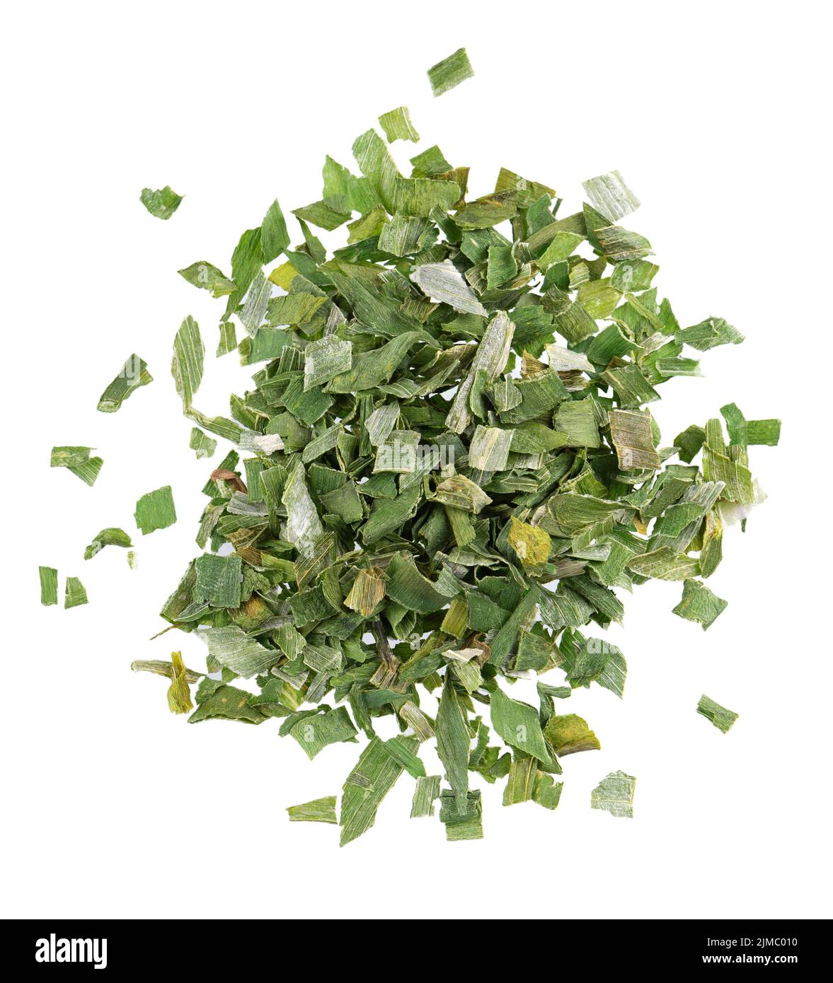 Dry chopped spring onion isolated on white background. Chopped dried ...