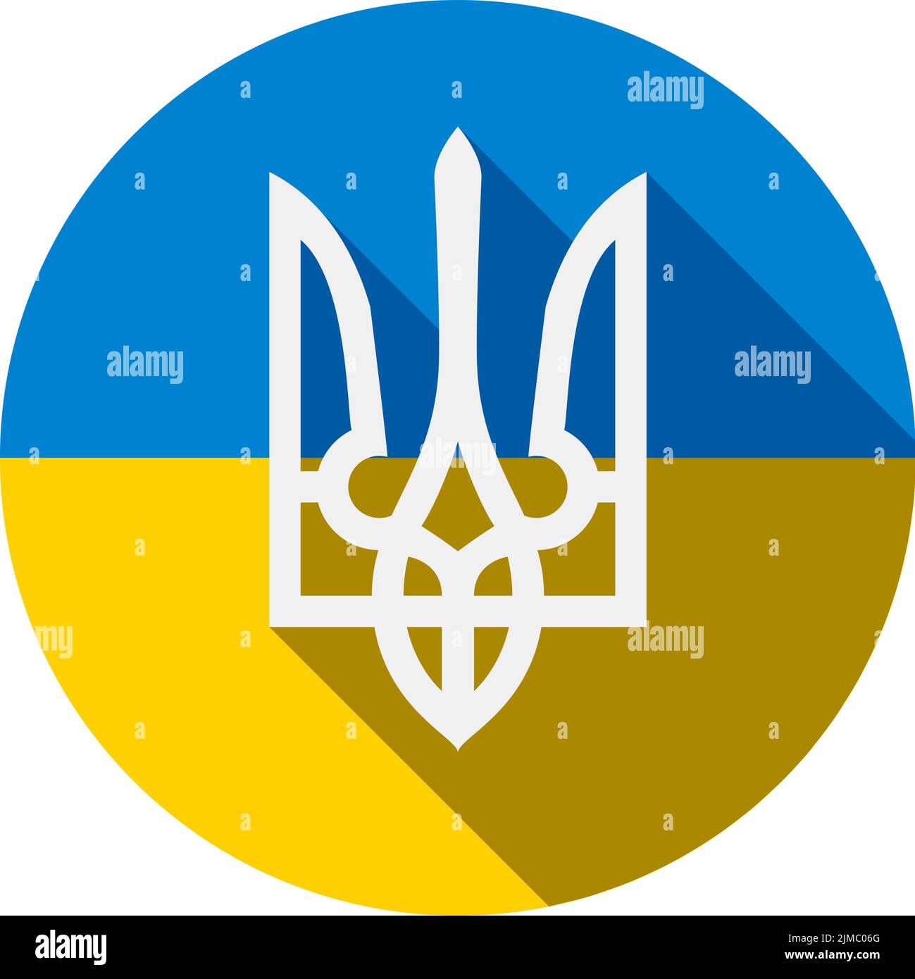 Flag of Ukraine, circle icon with trident Stock Vector Image & Art - Alamy