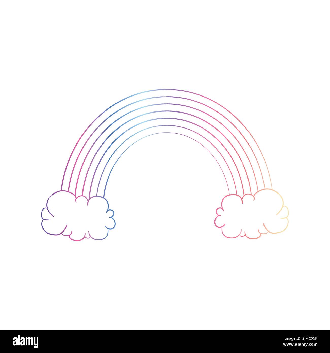 Vector doodle illustration. Line rainbow can be used for wallpapers ...