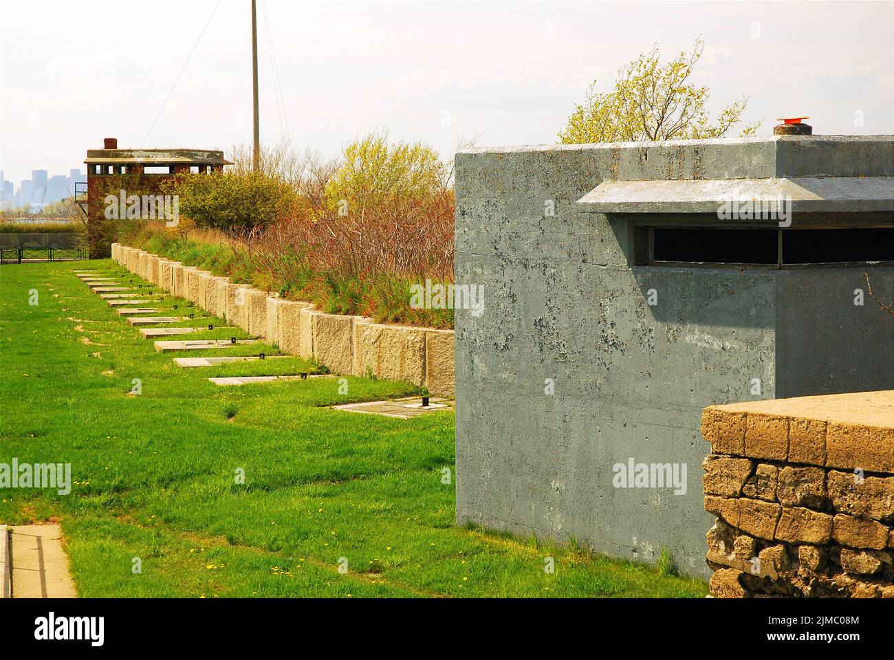 The pill box of historic Fort Warren stand on Georges Island in the ...