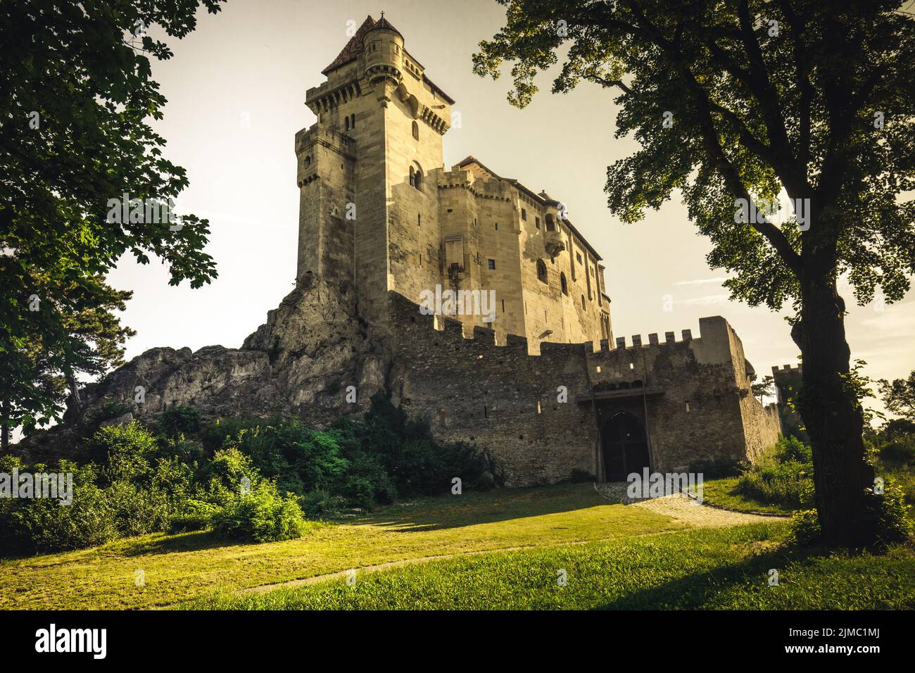 Photo of medieval castle in Austria burg lichtenstein Stock Photo - Alamy