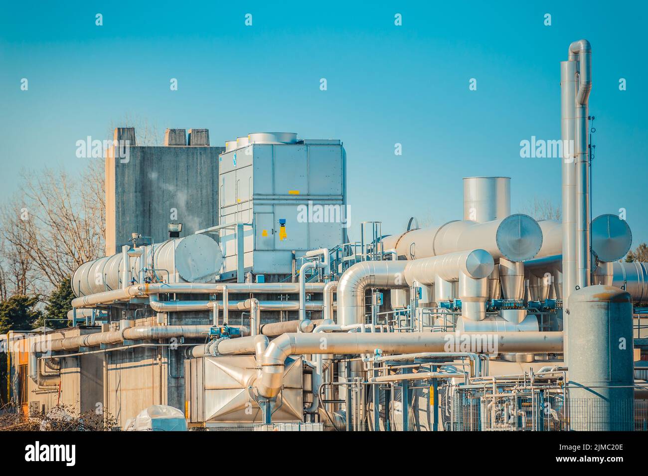 Series of tubes and containers of a chemical complex Stock Photo - Alamy