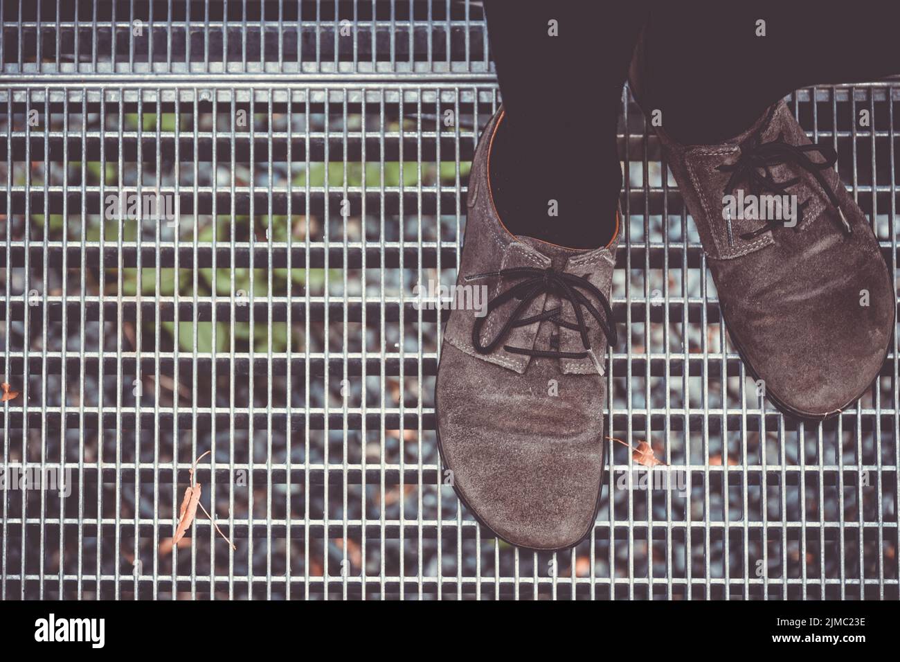 Metal grating at my feet hi-res stock photography and images - Alamy