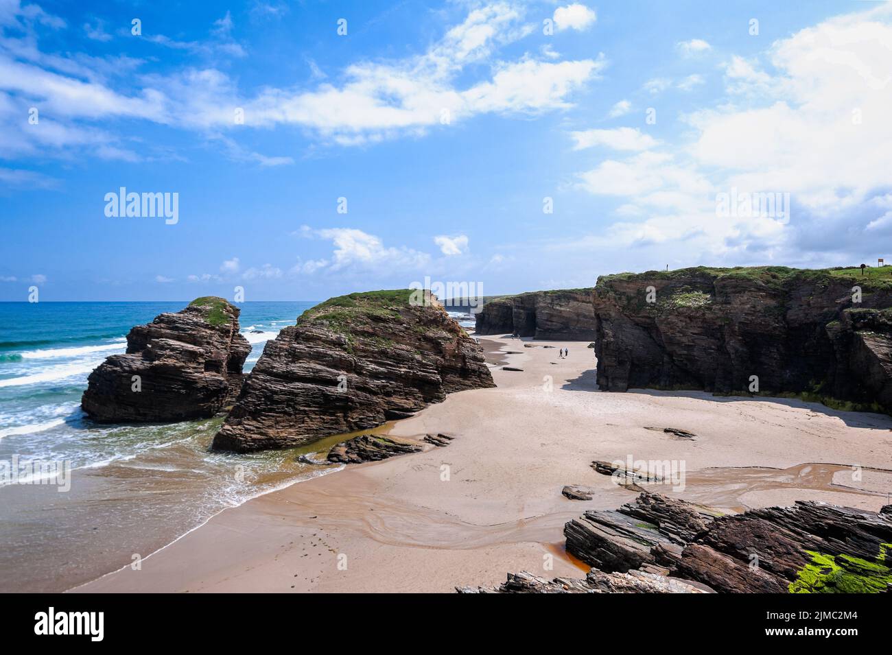 Beauty Atlantic coast with cliff,beach of Cathedrals,ocean and sky with ...