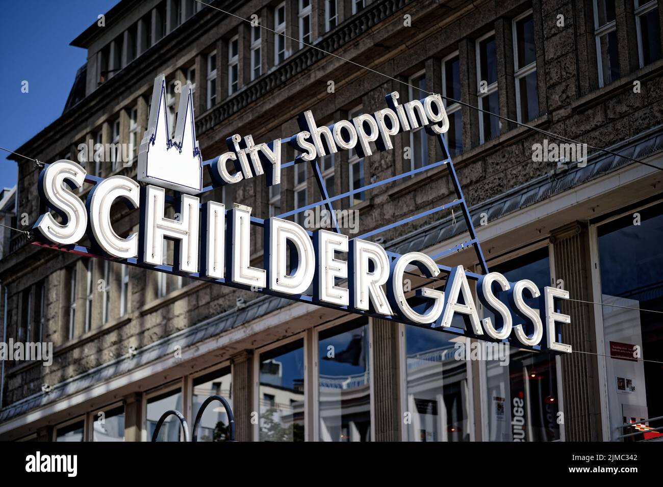 Cologne, Germany, August 03, 2022: advertising sign of the busiest ...