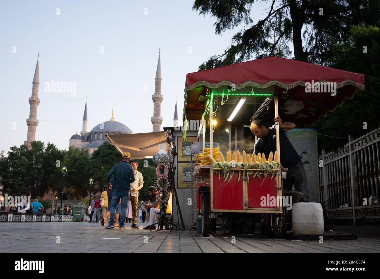 Istanbul, Turkey. 01st July, 2022. A man sells corn on the cob in ...