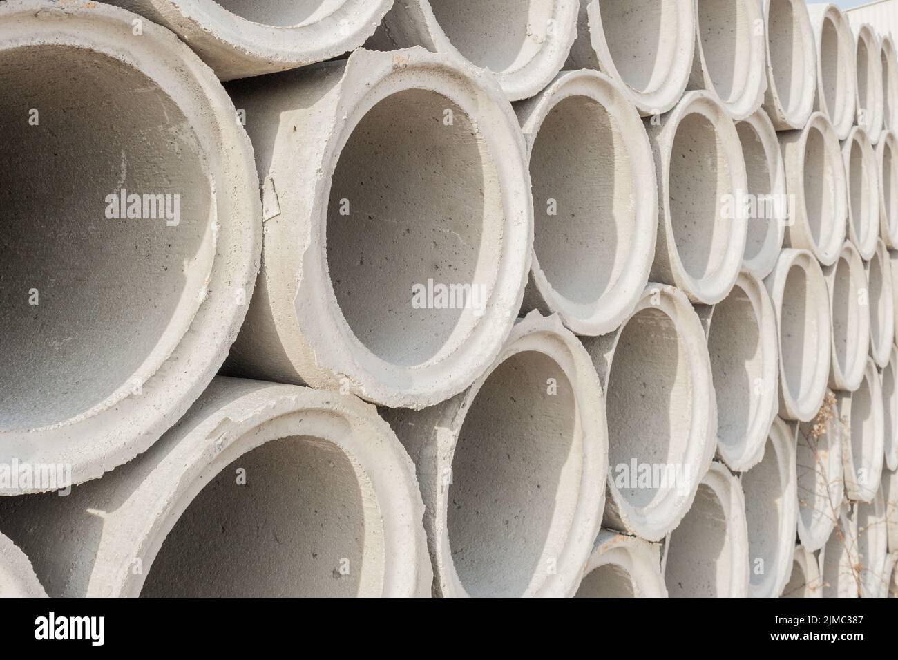 Pipe of cement for the building trade Stock Photo - Alamy