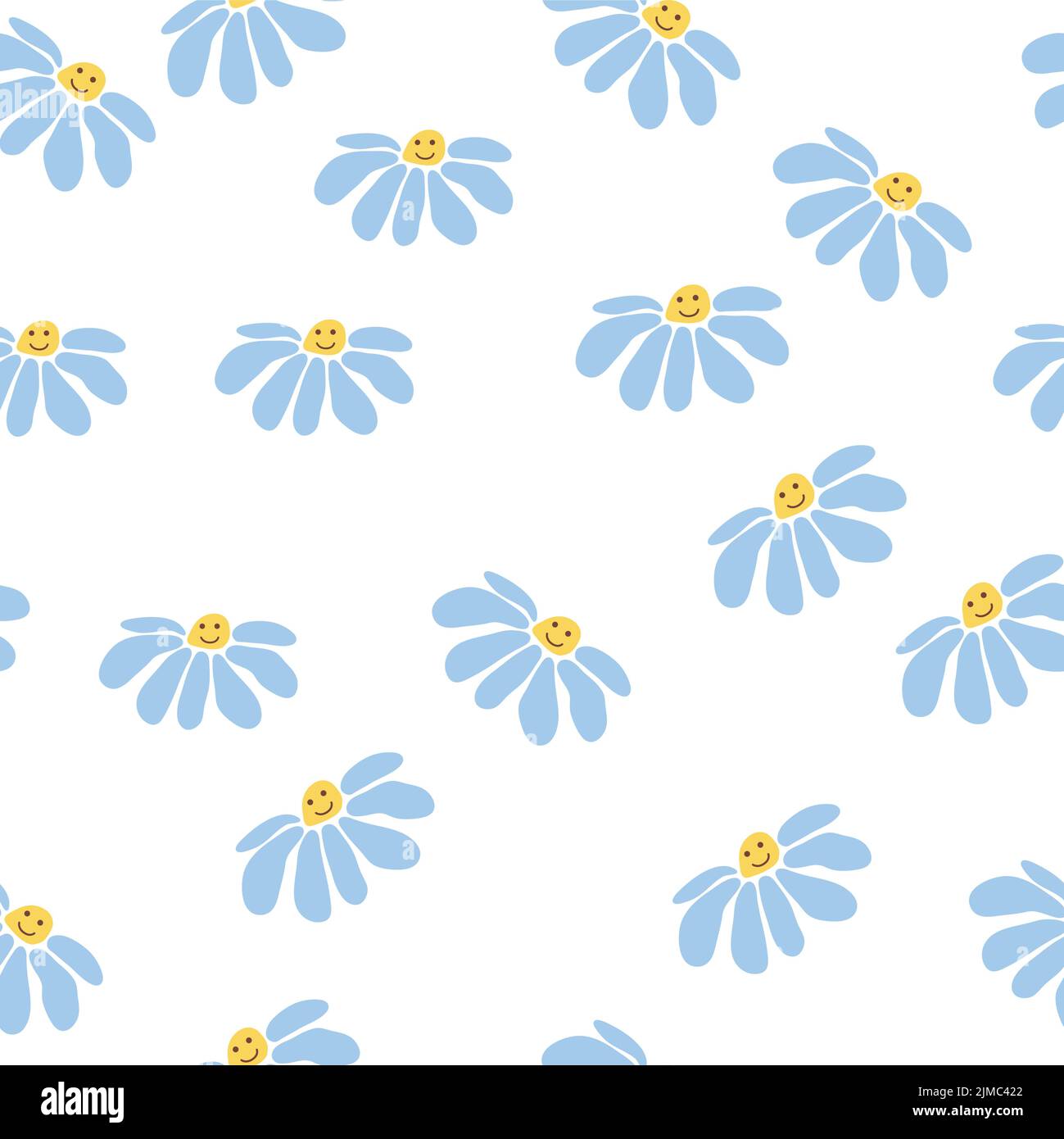 Groovy daisy retro seamless pattern. Retro Smile Chamomile. 70s vibe ...
