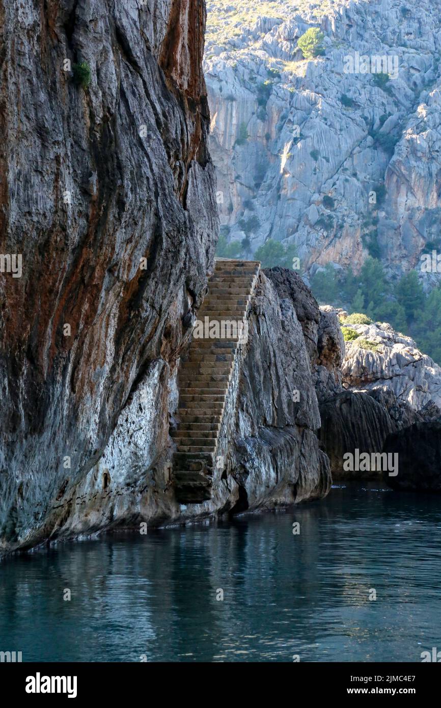 Freestanding rock stairs Stock Photo - Alamy