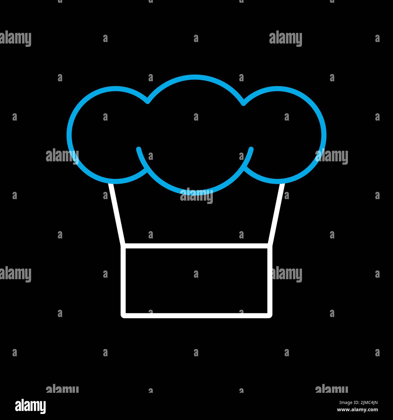Chef Cooking cap vector isolated on the black icon. Graph symbol for ...