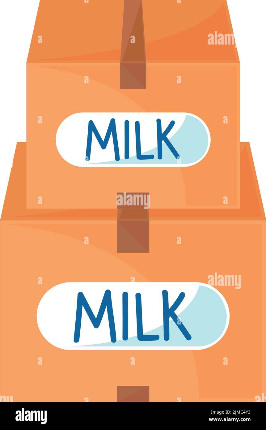 cardboard boxes of milk Stock Vector Image & Art - Alamy