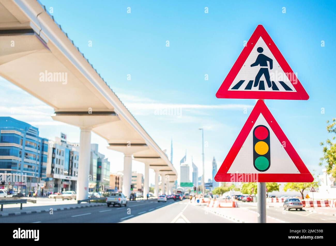 Road signs in the city Stock Photo - Alamy