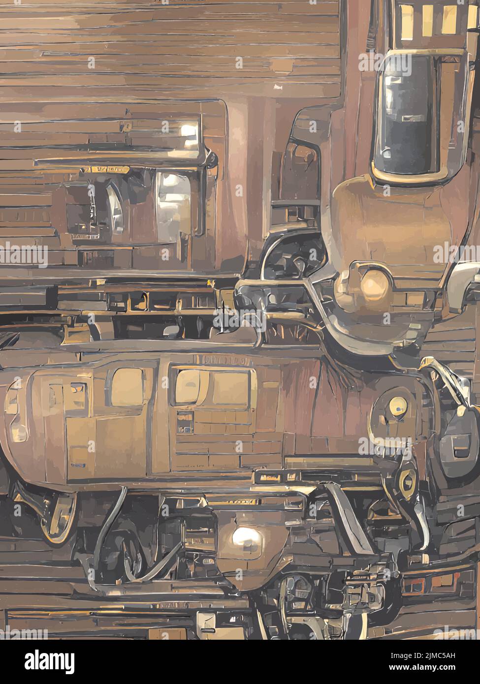 Old rusty train Stock Vector Images - Alamy