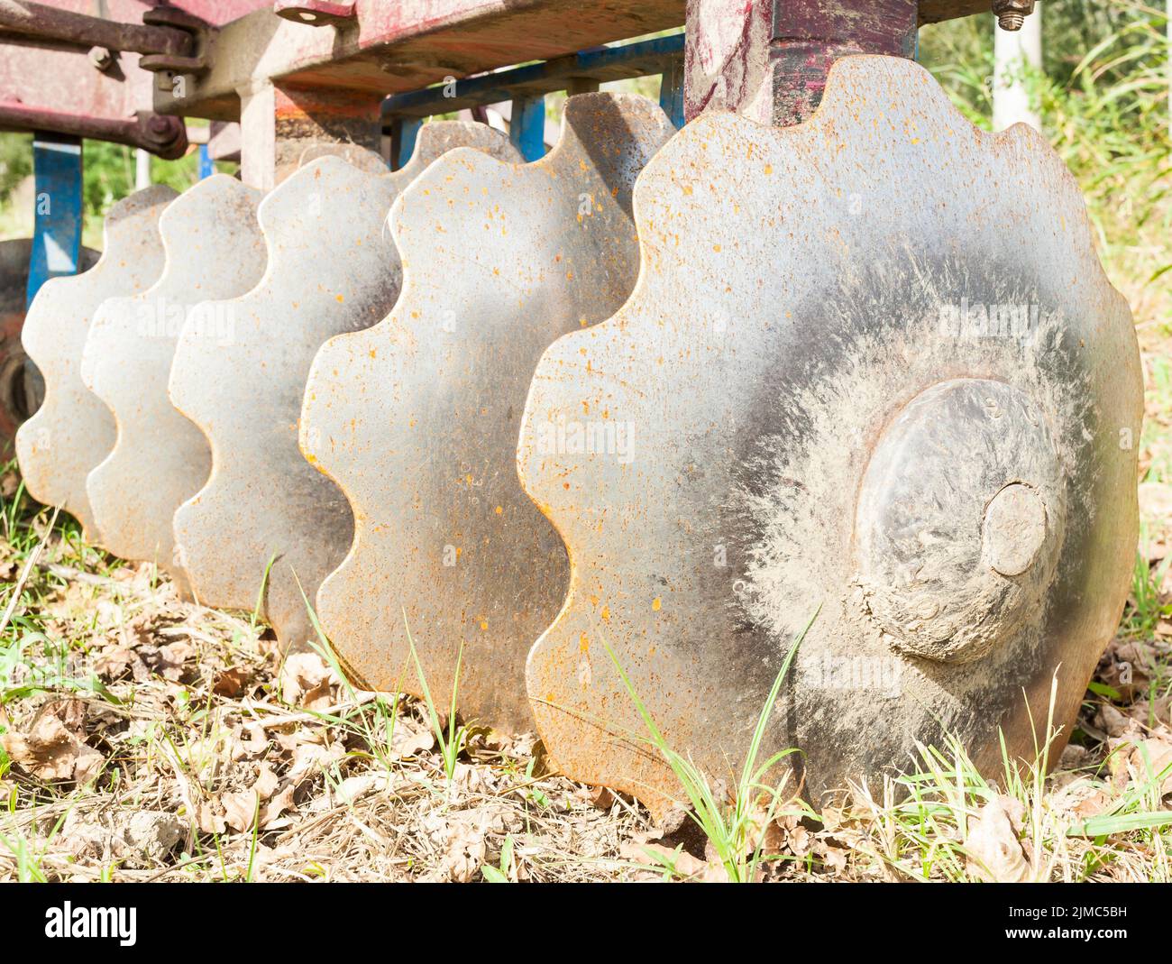 Tool for agriculture: disc harrow Stock Photo - Alamy