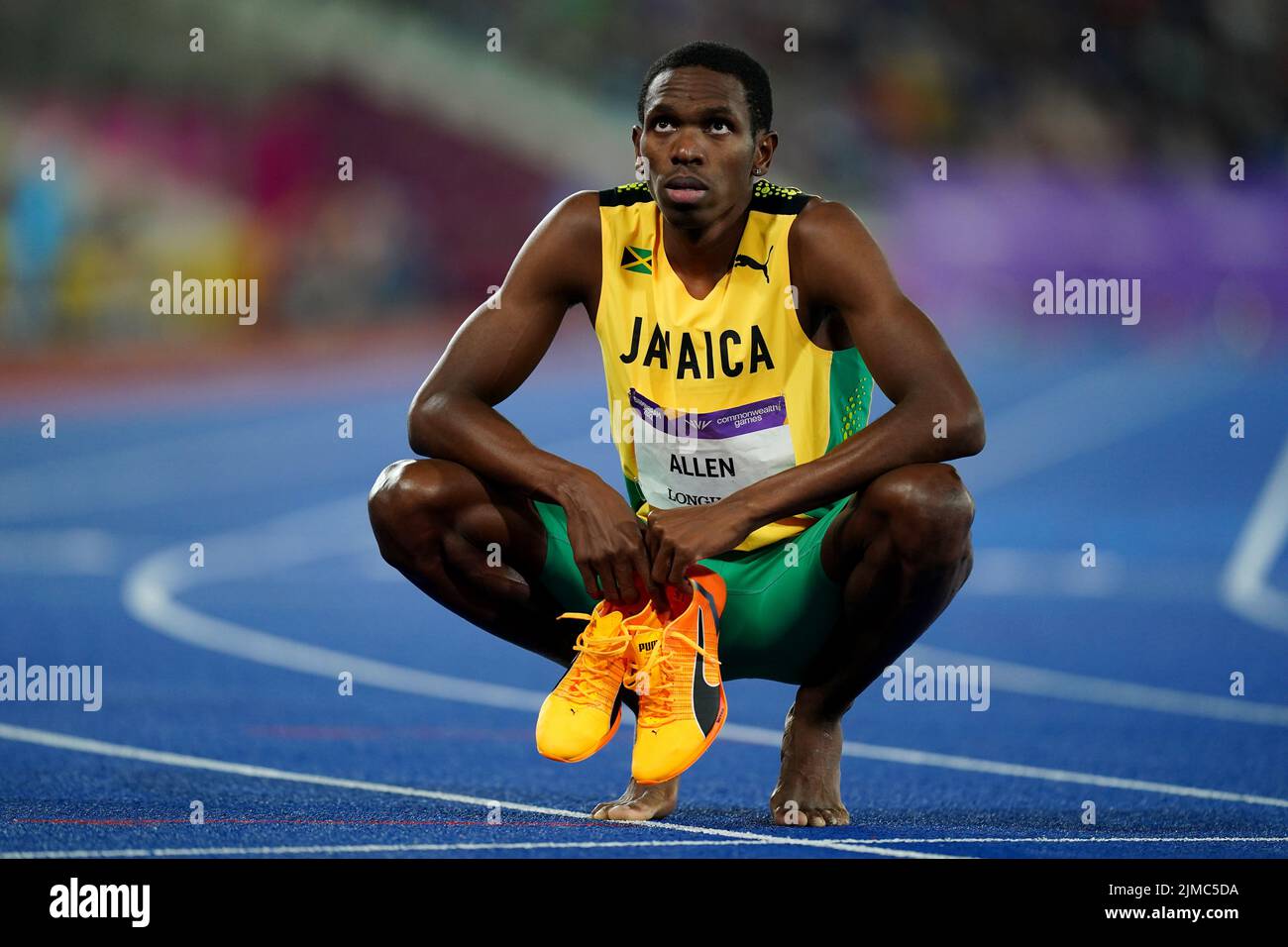 Jamaica’s Nathan Allen reacts after the Men’s 400m Semi Final 3 at ...