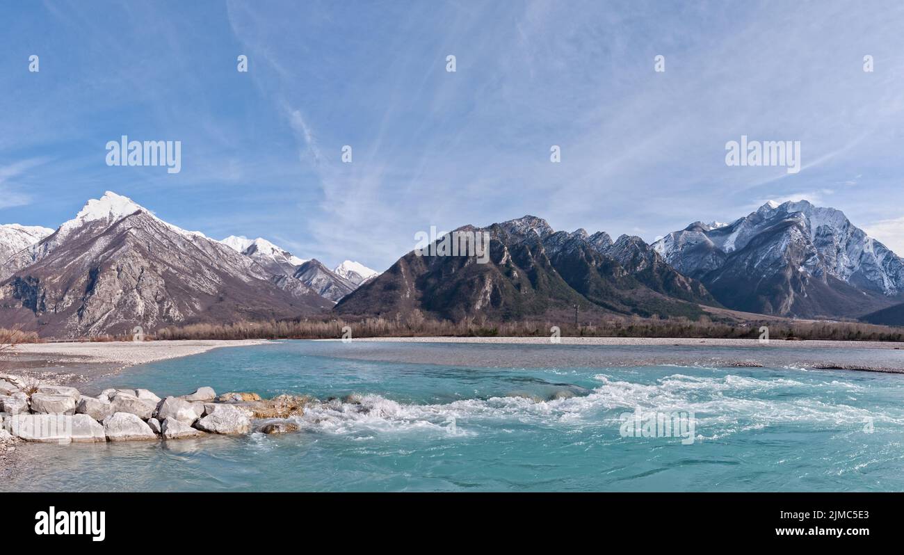 Beauty landscape of mountains and river Stock Photo - Alamy