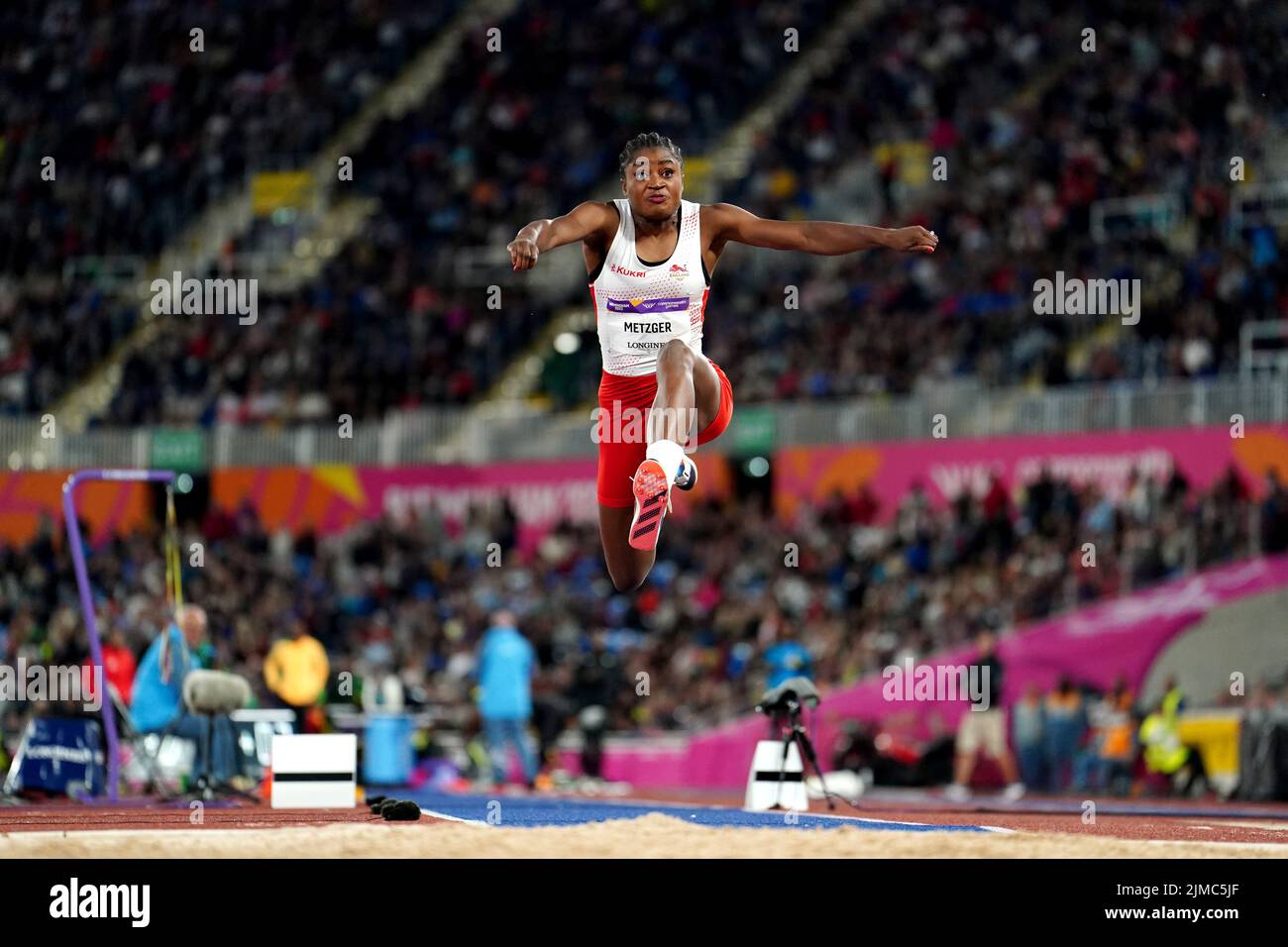 England’s Naomi Metzger in action during the Women’s Triple Jump Final ...