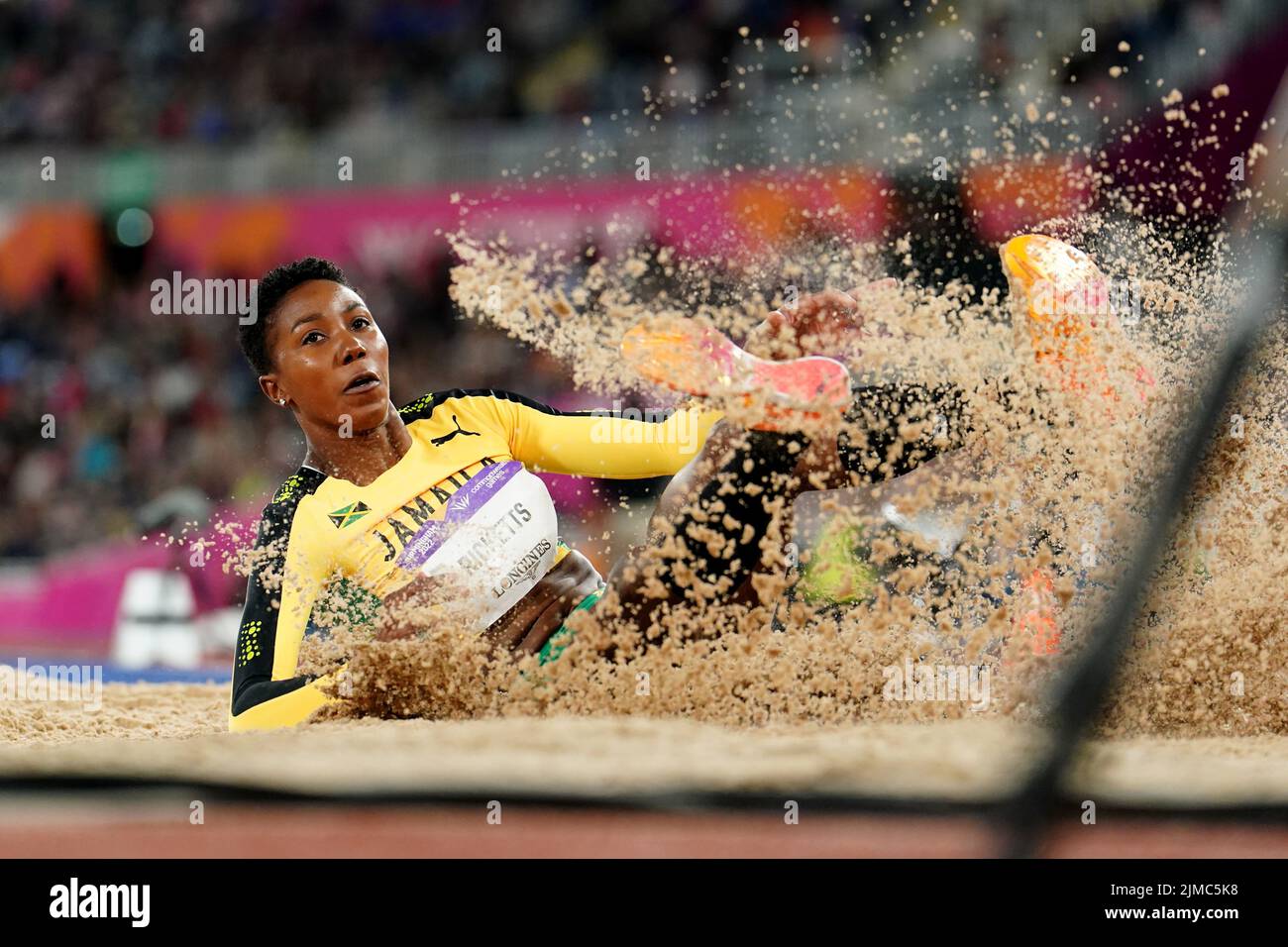 Jamaica’s Shanieka Ricketts in action during the Women’s Triple Jump ...