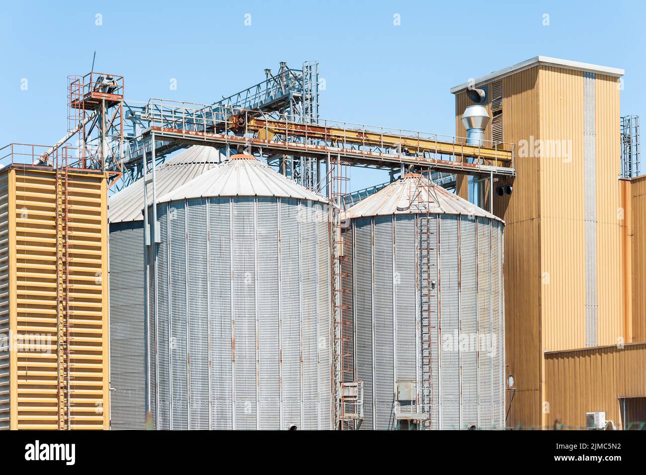 Storage facility cereals, and bio gas production Stock Photo - Alamy