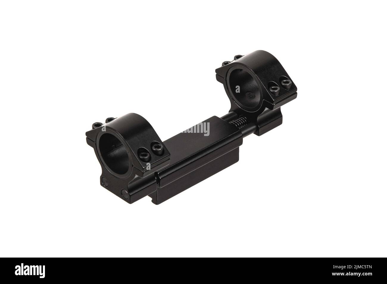 Quick disconnect mount made for holding a scope on a rifle isolated on ...