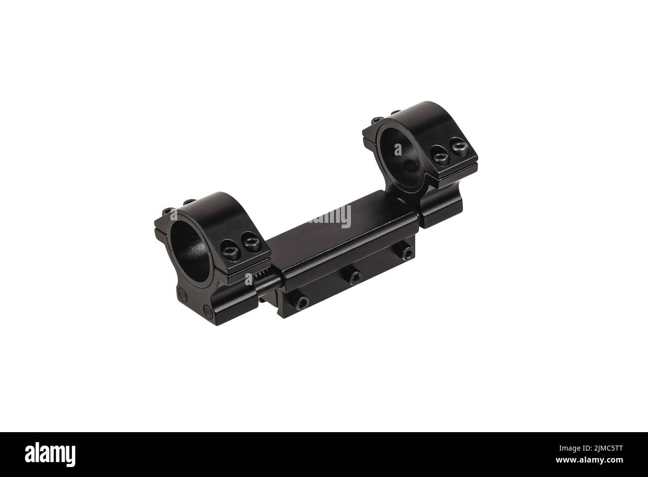 Quick disconnect mount made for holding a scope on a rifle isolated on ...