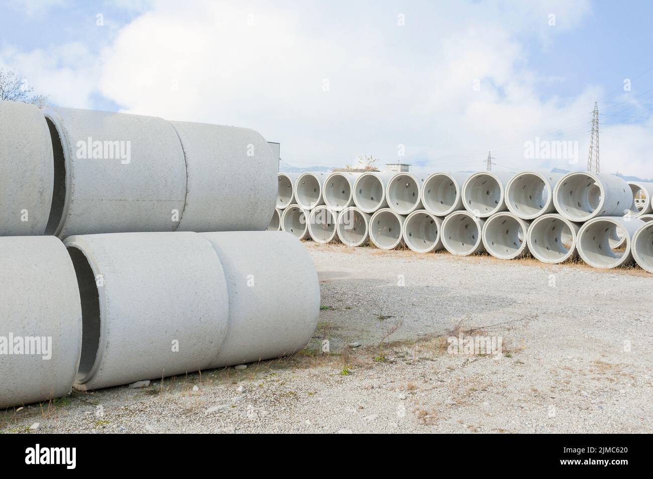 Pipe of cement for the building trade Stock Photo - Alamy