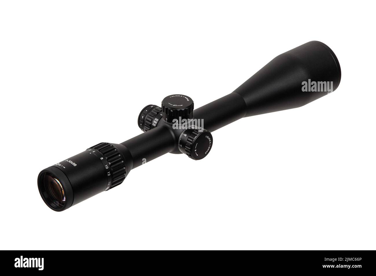 Modern black optical sight. Optical device for aiming at long distances ...