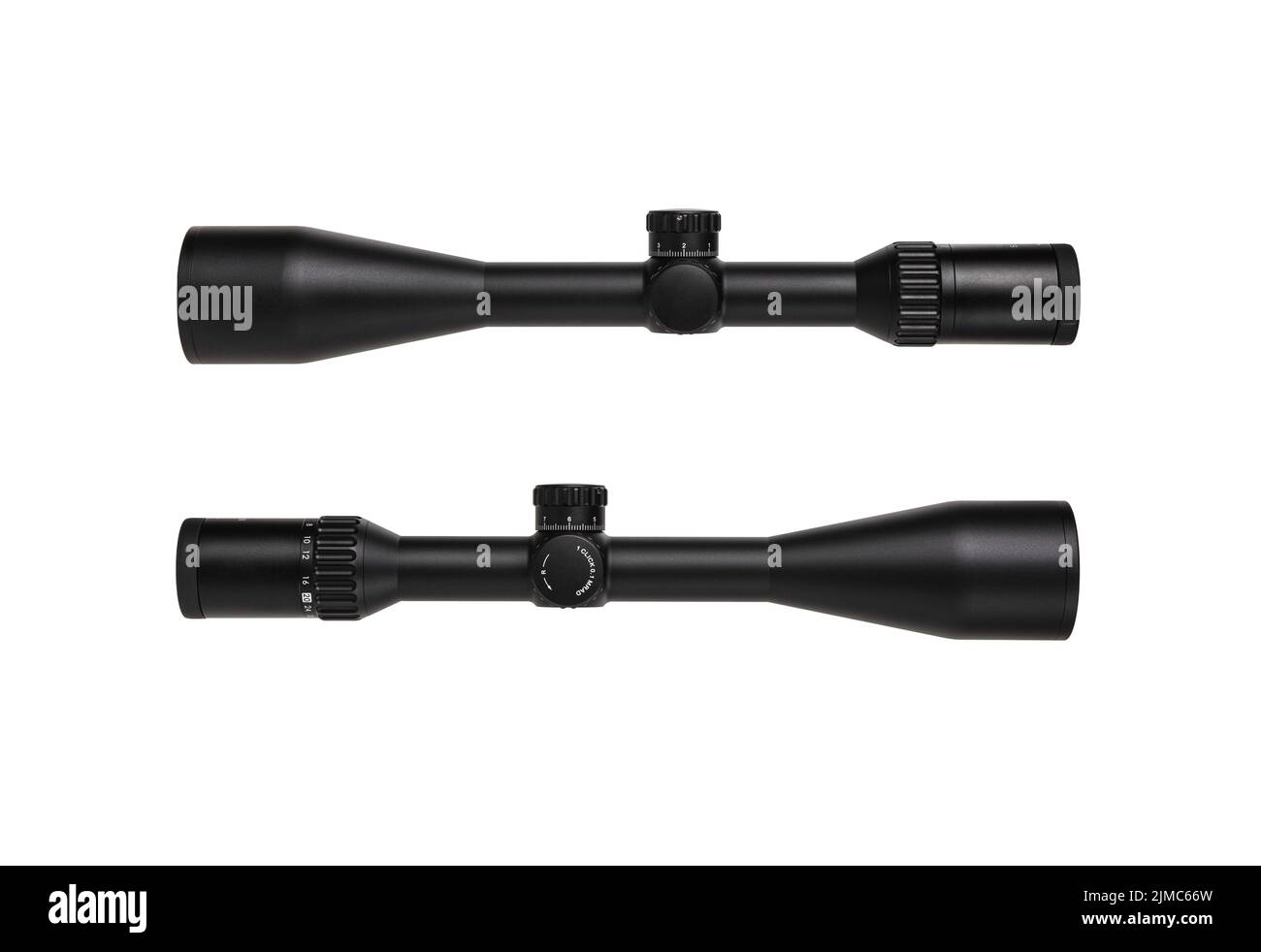 Modern black optical sight. Optical device for aiming at long distances ...