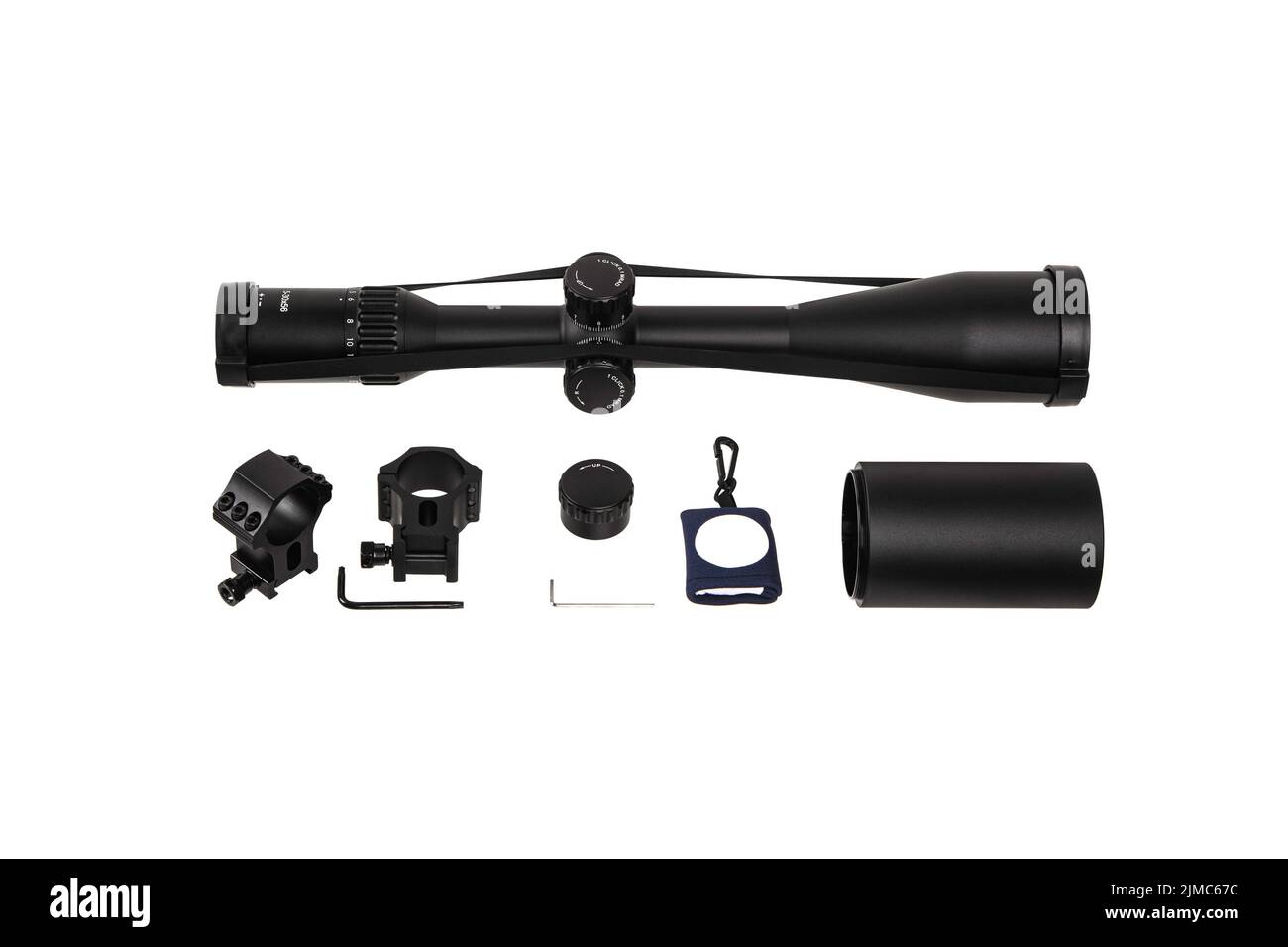 Modern black optical sight. Optical device for aiming at long distances ...