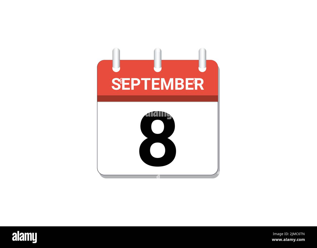 September, 8th calendar icon vector, concept of schedule, business and ...