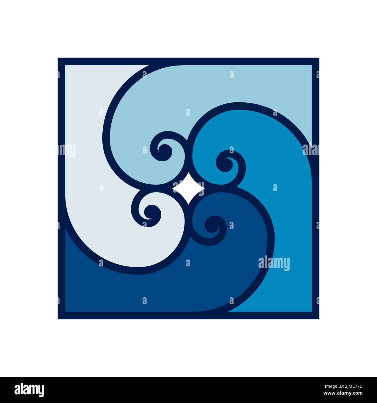 Wave logo. Vector square aqua swirl symbol Stock Vector Image & Art - Alamy