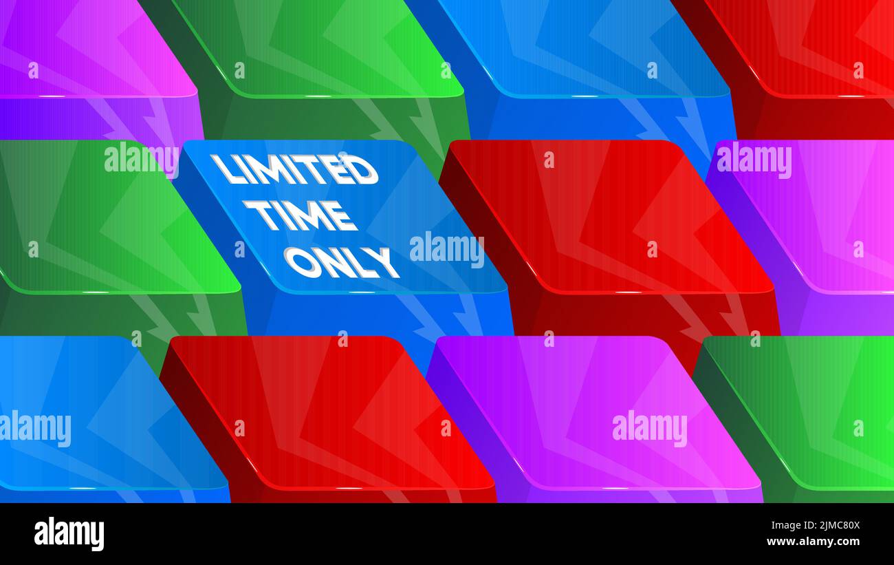 Computer Keyboard with Limited Time Only text. Close-up of an ...