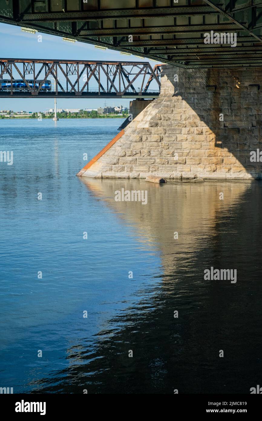 Historic Victoria Bridge is an important rail traffic line between ...