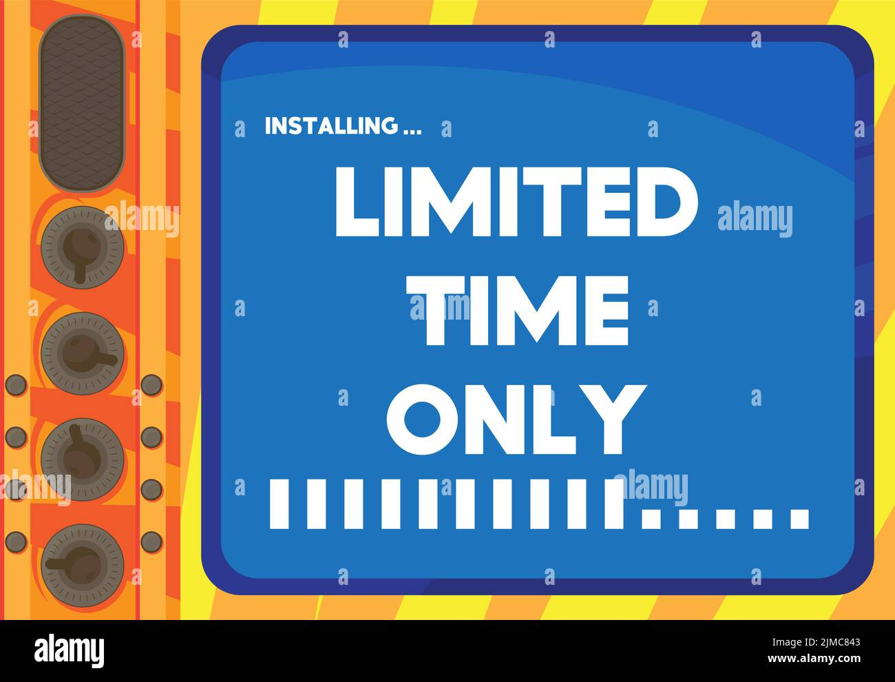 Cartoon Computer With the word Limited Time Only. Message of a screen ...