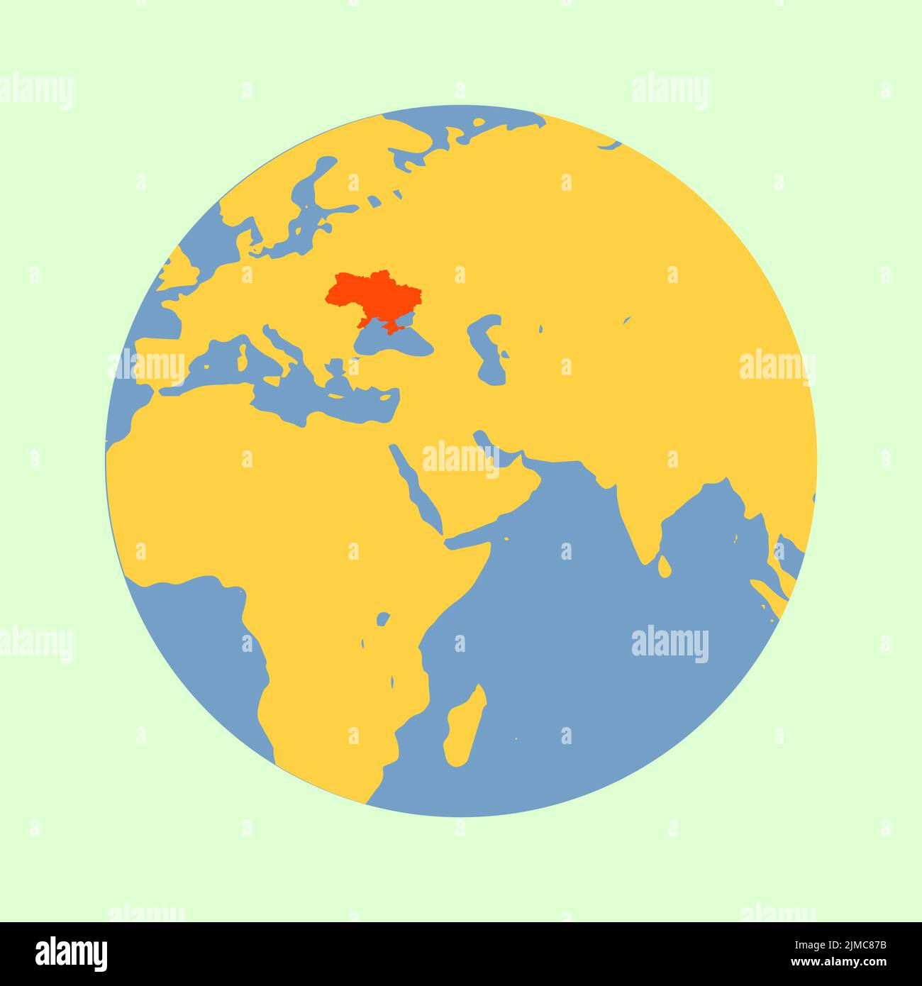 Map country Ukraine in Earth planet. Peace Day design card, Earth ...