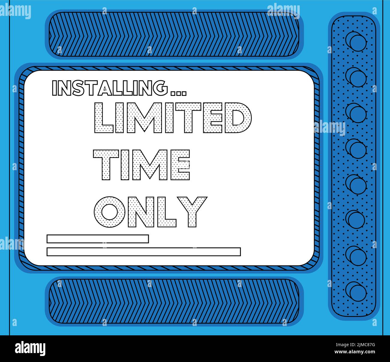 Cartoon Computer With the word Limited Time Only. Message of a screen ...