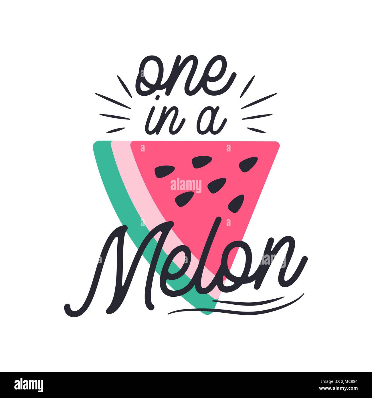 Vector image of watermelon and calligraphic text on white background ...