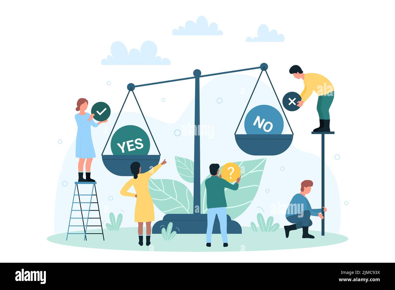 Comparison of yes and no choice, decisions on balance scales by team of ...