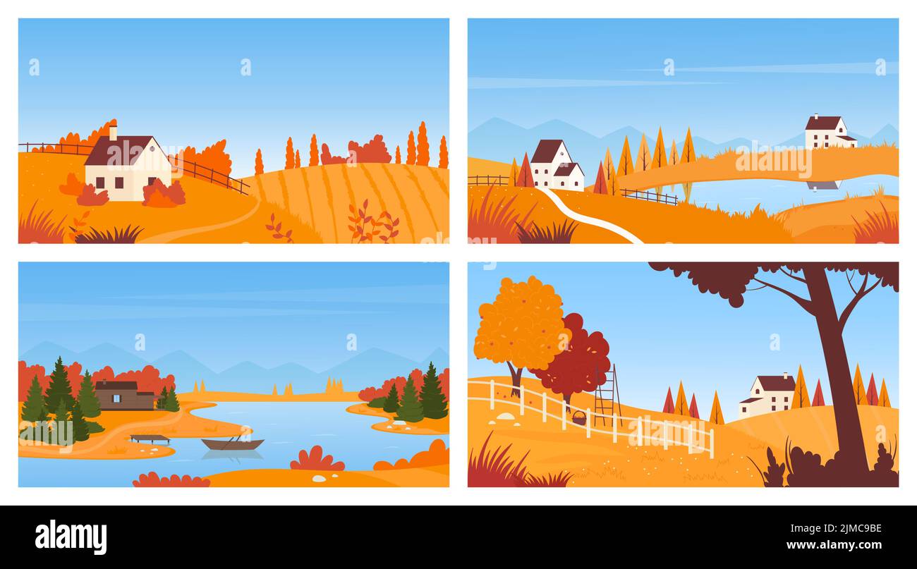 Calm autumn river tree Cut Out Stock Images & Pictures - Alamy