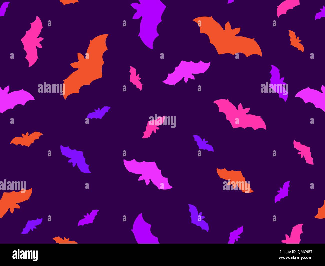 Seamless pattern with colorful bats. Festive background with Halloween ...