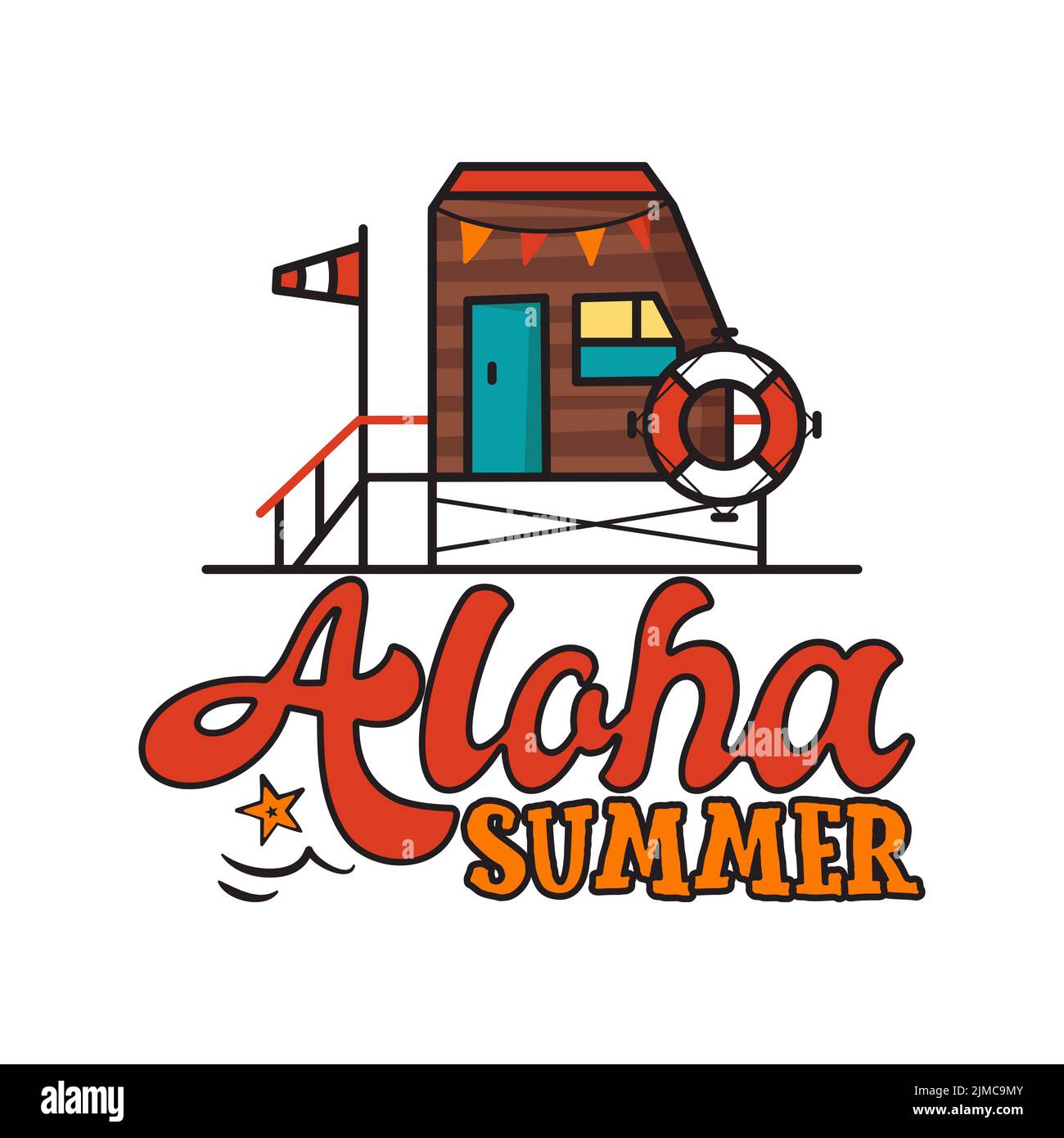 Aloha tower Stock Vector Images - Alamy