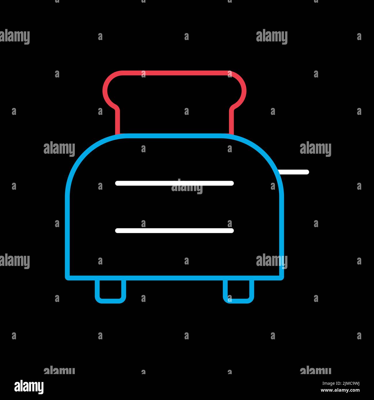 Toaster with toasts vector isolated on the black icon. Kitchen ...