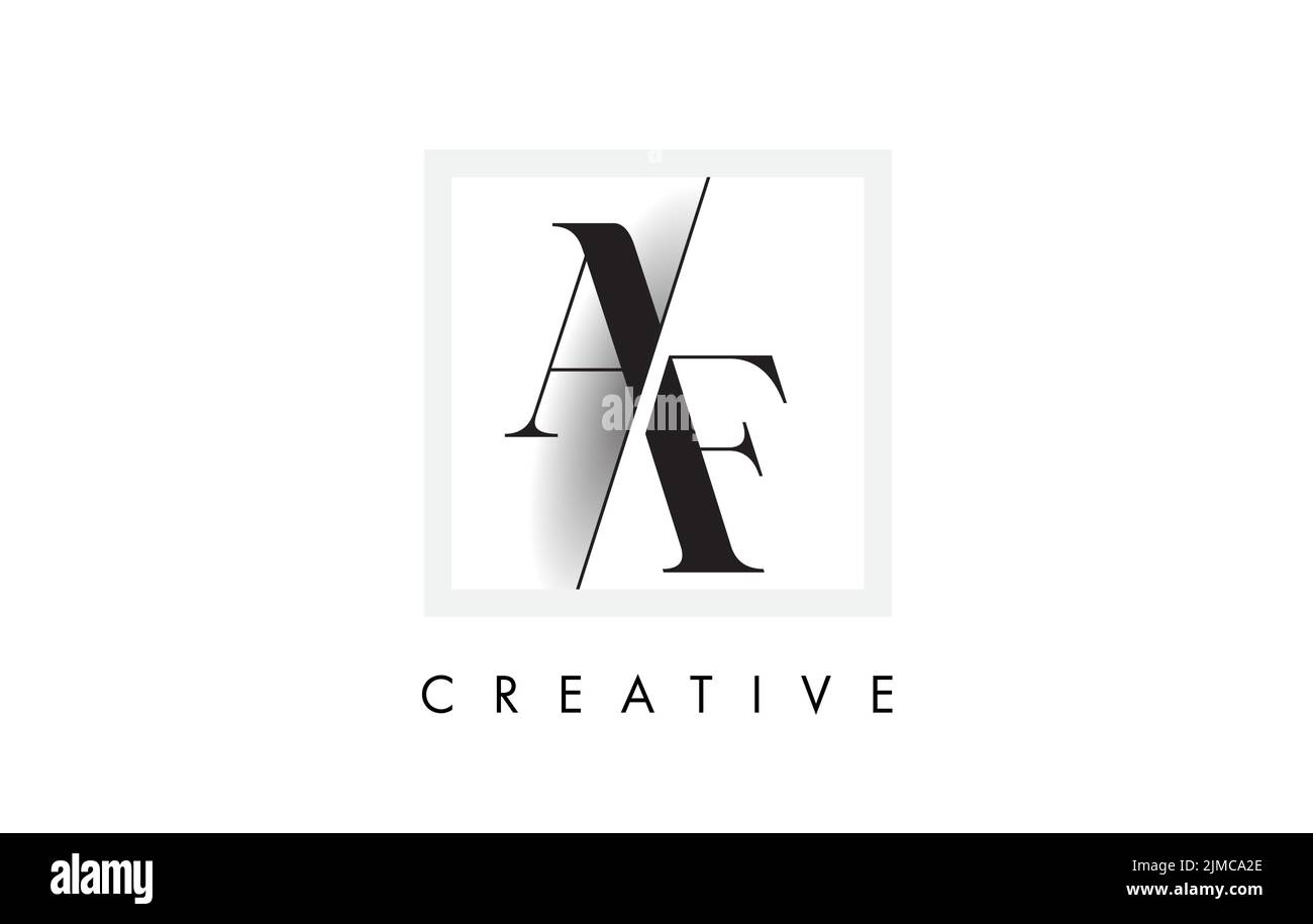 AF Letter Logo Design with Creative Intersected and Cutted Serif Font ...