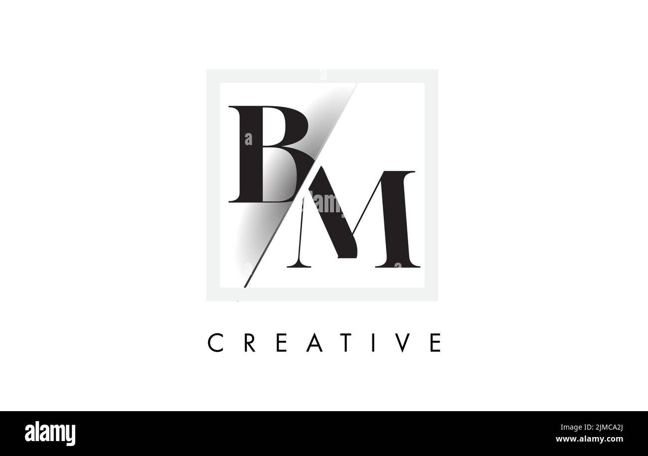 BM Letter Logo Design with Creative Intersected and Cutted Serif Font Stock Vector Image & Art ...