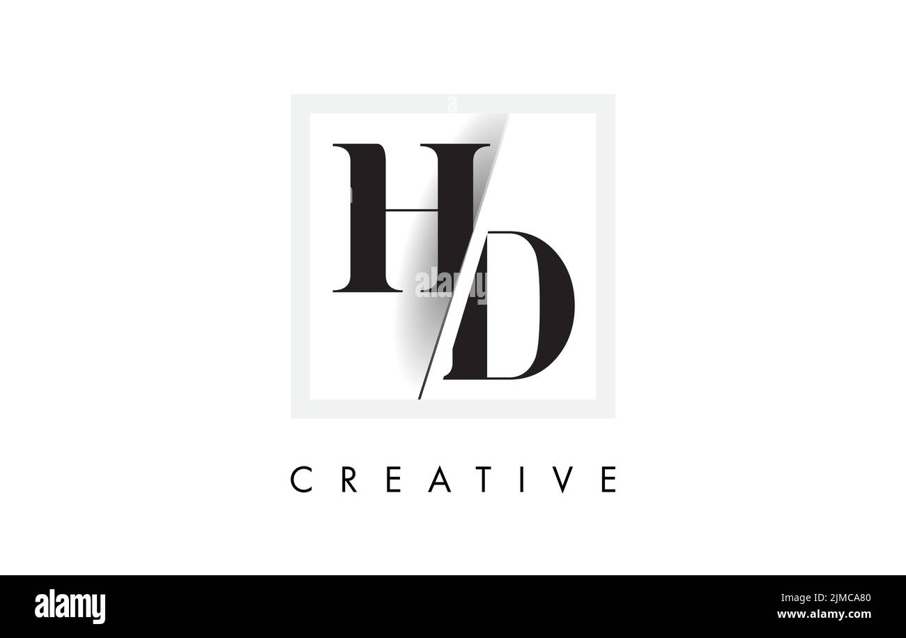 HD Letter Logo Design with Creative Intersected and Cutted Serif Font ...