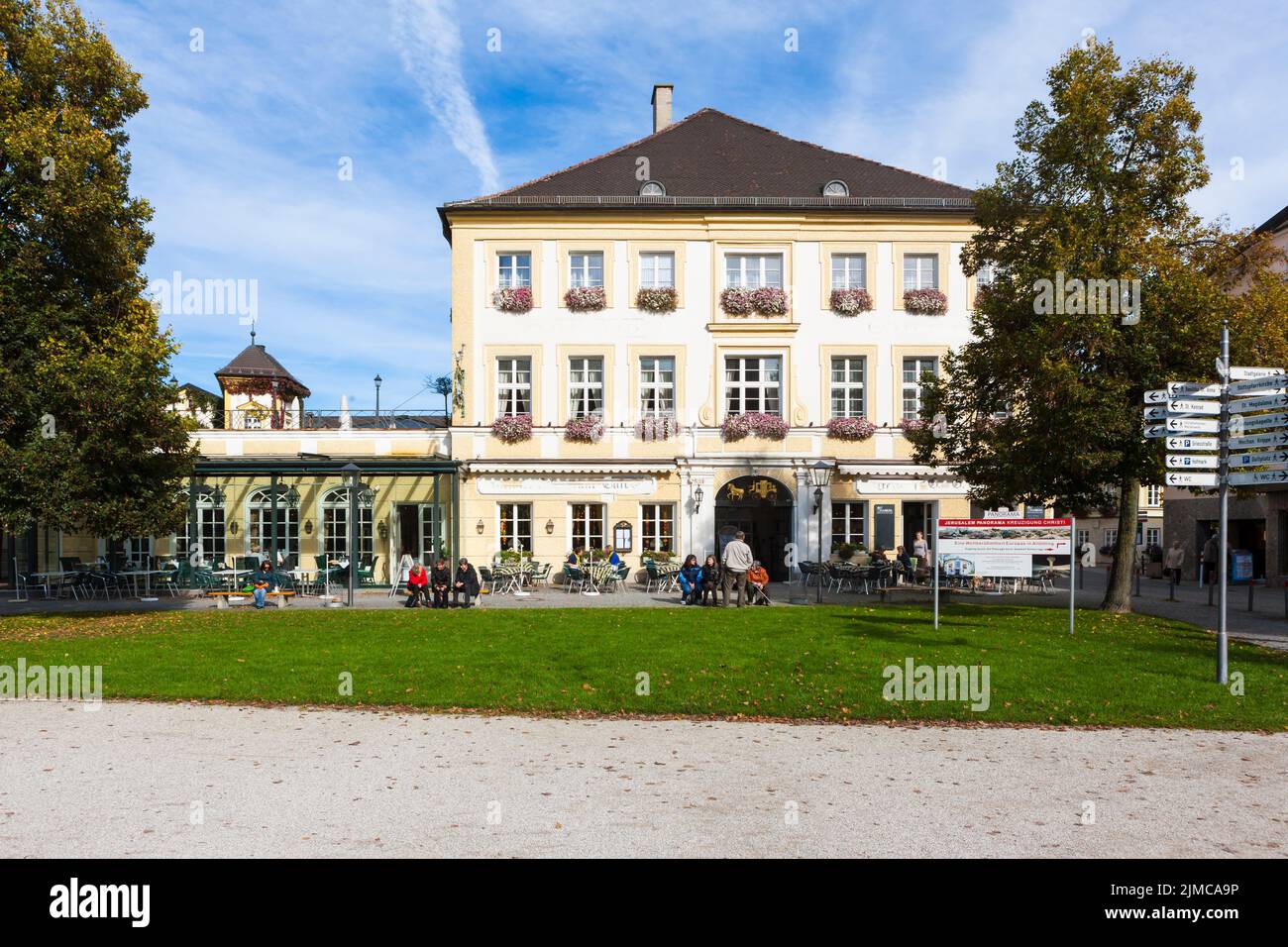 Town Hall and Hotel Post on Kapellplatz, Altoetting, Bavaria, Germany ...