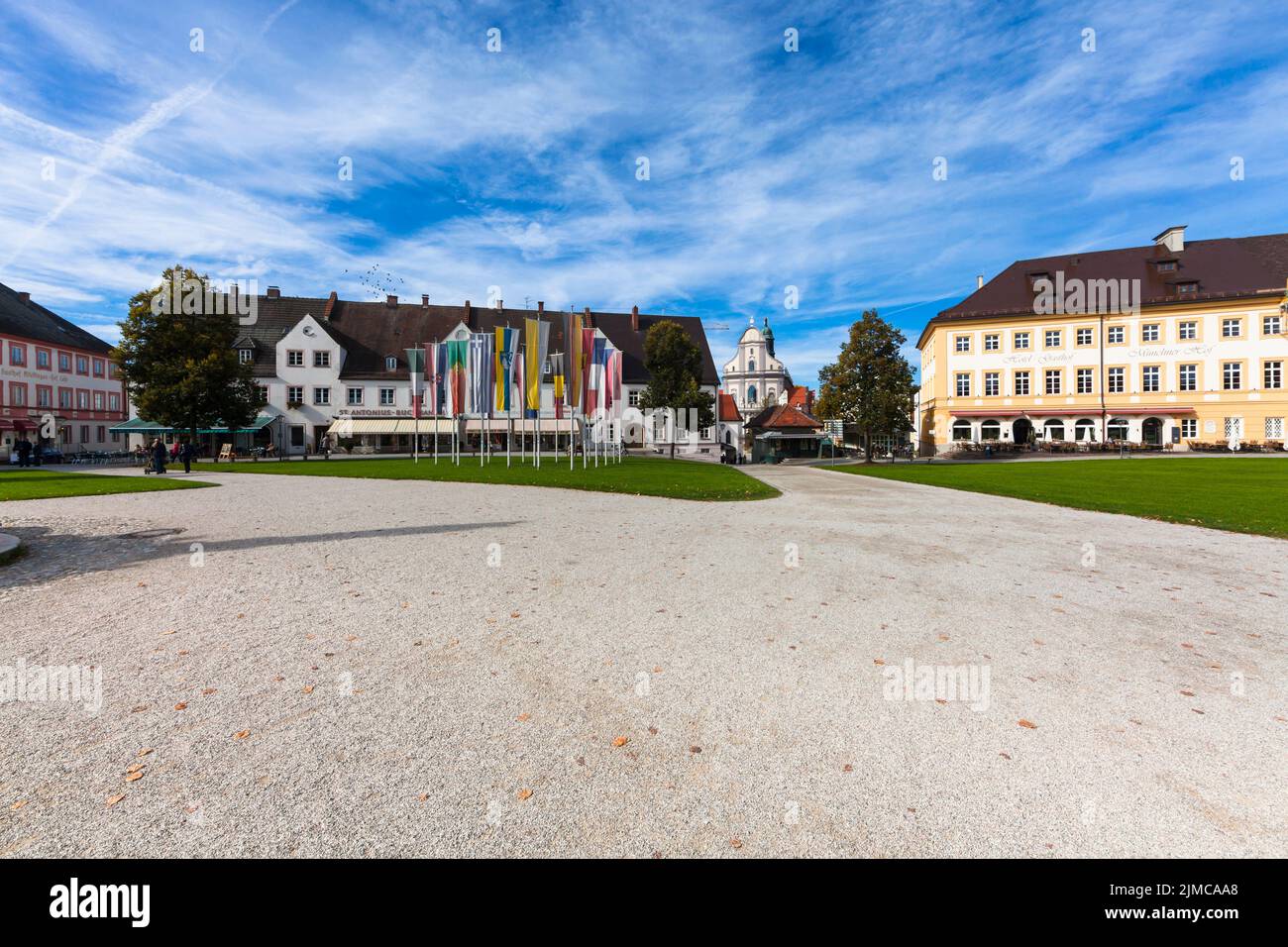 Town Hall and Hotel Post on Kapellplatz, Altoetting, Bavaria, Germany ...