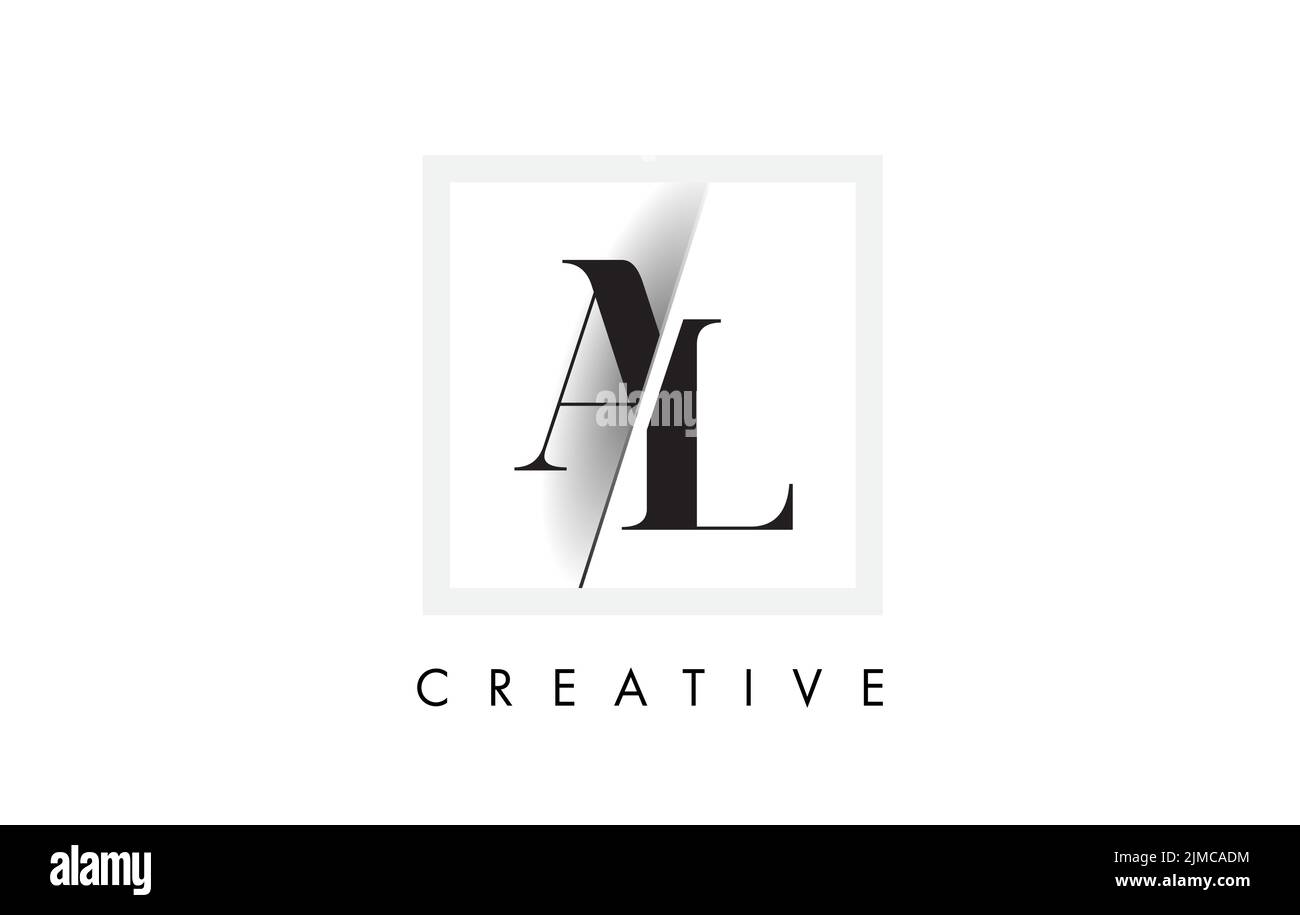 AL Letter Logo Design with Creative Intersected and Cutted Serif Font ...
