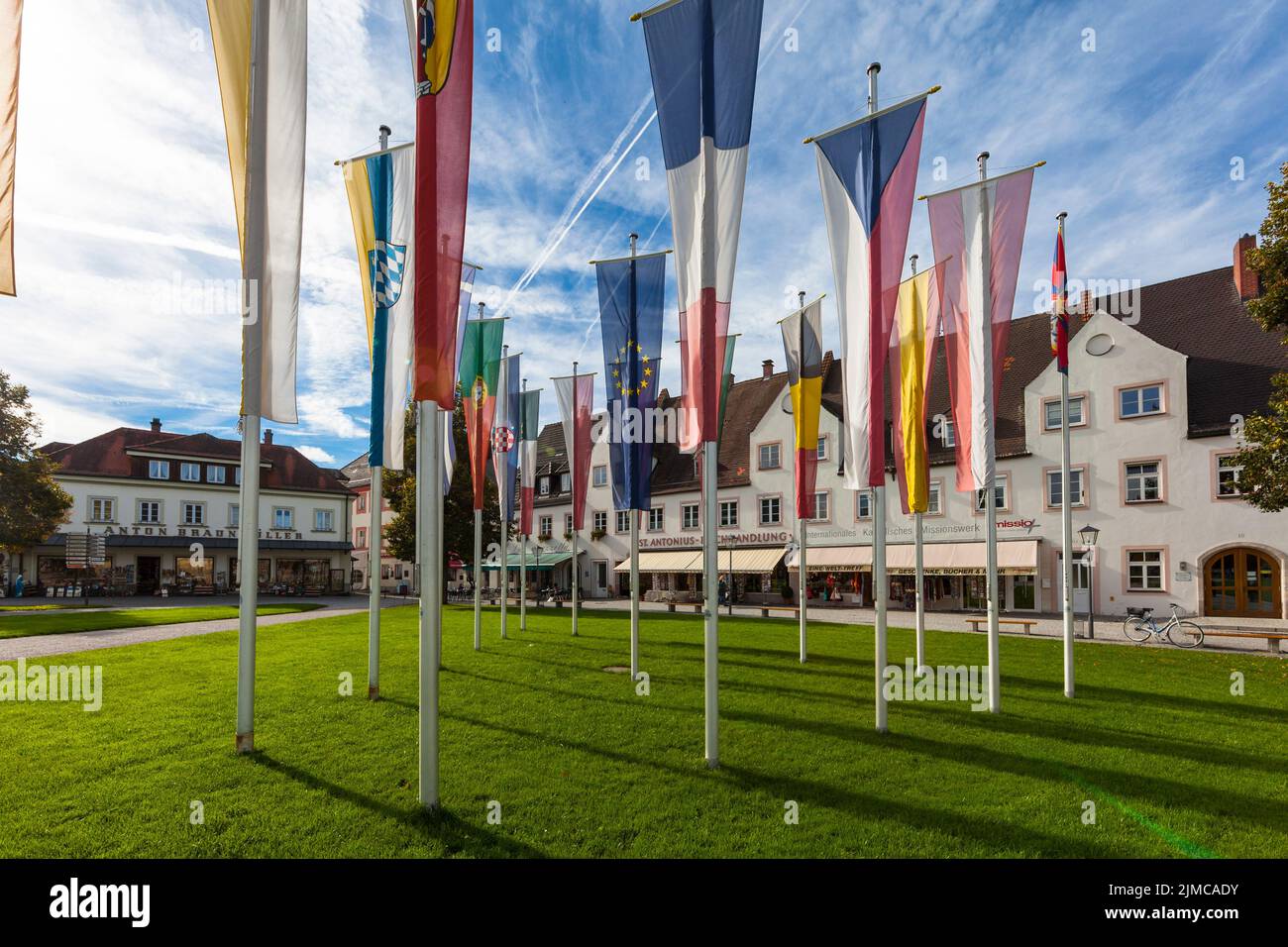 Town Hall and Hotel Post on Kapellplatz, Altoetting, Bavaria, Germany ...